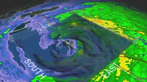 Hurricane Ivan Eye 3D Radar | Stock Video | Pond5