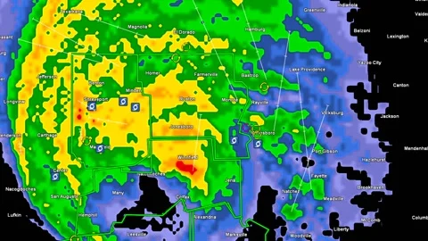 Hurricane Laura seen on weather radar an... | Stock Video | Pond5