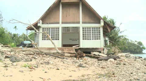 Hurricane Storm Surge Damage To Building | Stock Video | Pond5