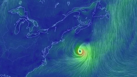 Hurricane typhoon wind field visual in A... | Stock Video | Pond5