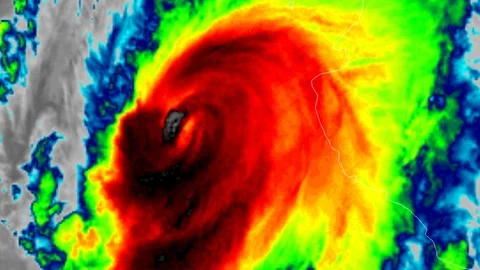 Hurricane Willa in Mexico on weather rad... | Stock Video | Pond5