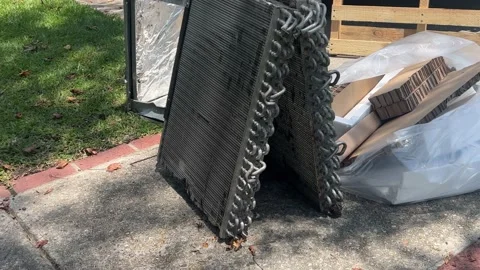 Hvac A/C units , used parts of a/c units... | Stock Video | Pond5