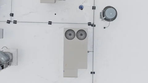 HVAC condenser units at the rooftop of b... | Stock Video | Pond5