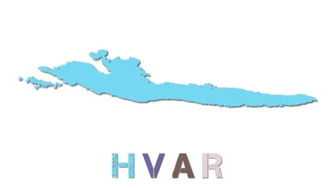 Hvar map with paper regions. Animated is... | Stock Video | Pond5
