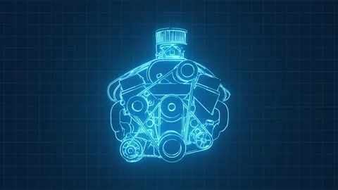 hybrid Car engine blueprint technology ... | Stock Video | Pond5