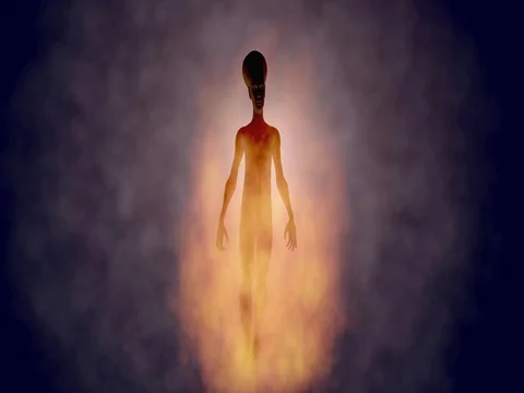 Hybrid human alien being walking in glow... | Stock Video | Pond5