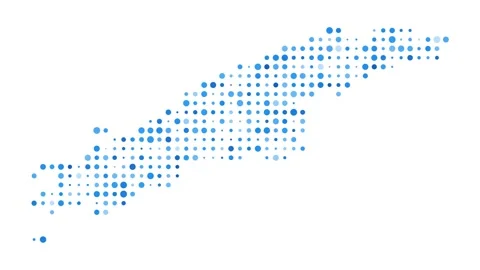 Hydra dotted digital map. Map of Hydra w... | Stock Video | Pond5