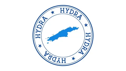 Hydra intro. Badge with the circular nam... | Stock Video | Pond5