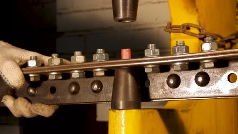 Hydraulic hot riveting process | Stock Video | Pond5