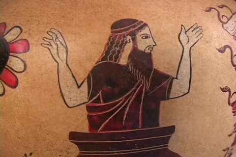 Hydria depicting King Eurystheus and Cer... | Stock Video | Pond5