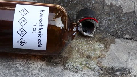 hydrochloric acid are leaking on the flo... | Stock Video | Pond5