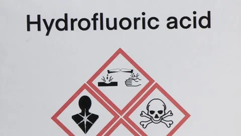 Hydrofluoric acid, Hazardous chemicals a... | Stock Video | Pond5