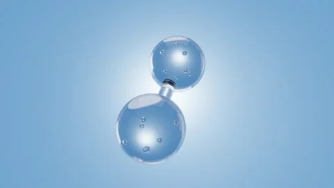 Hydrogen molecule on blue background | Stock Video | Pond5