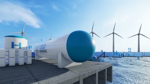 Hydrogen power generation | Stock Video | Pond5
