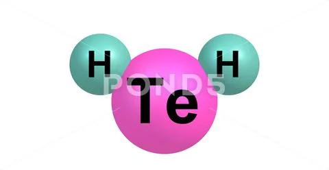 Hydrogen telluride molecular structure isolated on white Illustration ...