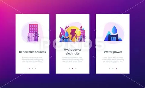 Hydropower app interface template.: Royalty Free #112071998