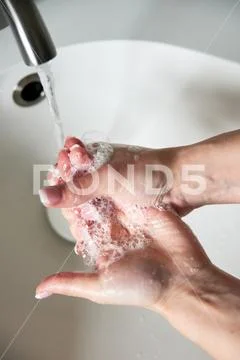 Hygienic hand washing Stock Photo ~ Image #74277805