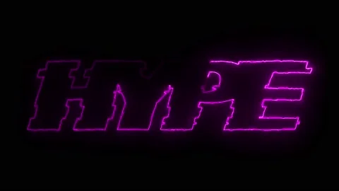 Hype glowing neon text appear on black b... | Stock Video | Pond5