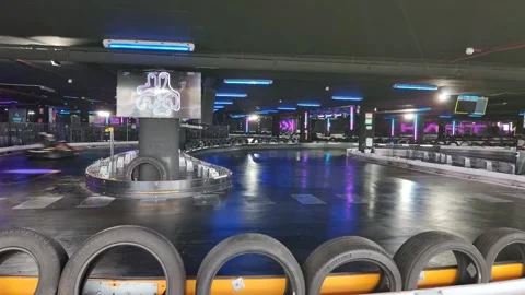 hyper karting gokarting indoors track | Stock Video | Pond5