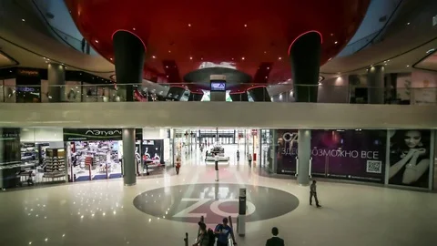 Hyper Lapse Lift of shopping mall. Shopp... | Stock Video | Pond5