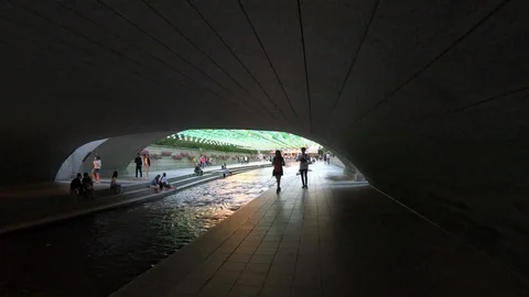 Hyper lapse at People walking on Cheongg... | Stock Video | Pond5