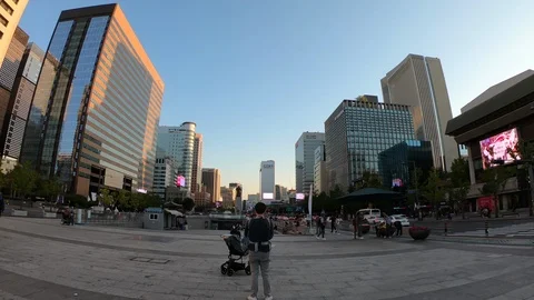 Hyper lapse at People walking on Gyeongb... | Stock Video | Pond5