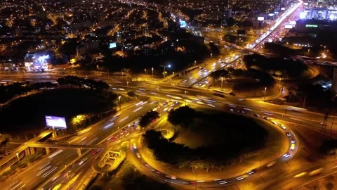 Hyper lapse shot shows a panoramic night... | Stock Video | Pond5