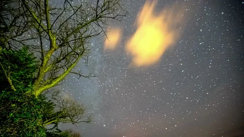 Hyper lapse of the starry night sky with... | Stock Video | Pond5