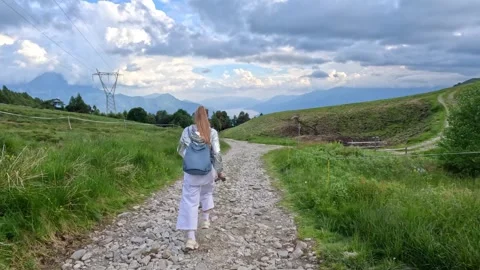 Hyper-lapse of the woman walking in the ... | Stock Video | Pond5