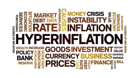 Hyperinflation animated word cloud,anima... | Stock Video | Pond5