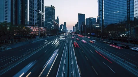 Hyperlapse drone footage of cars driving... | Stock Video | Pond5