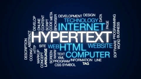 Hypertext animated word cloud, text desi... | Stock Video | Pond5