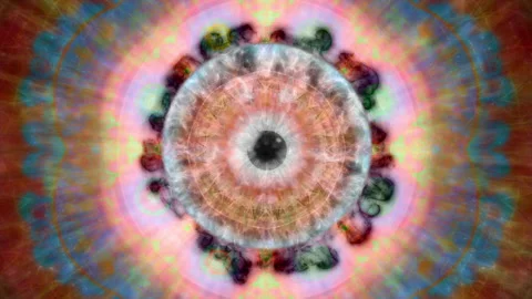 Hypnotic Eye Approaching Psychedelic Sea... | Stock Video | Pond5