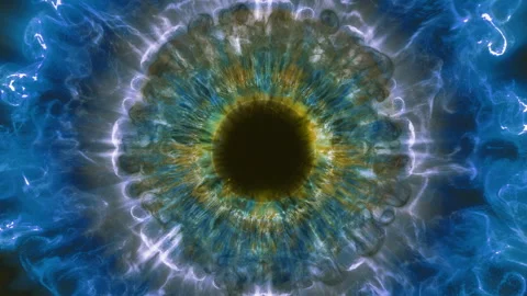 Hypnotic Eye Approaching Psychedelic Sea... | Stock Video | Pond5