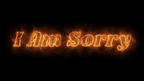 I Am Sorry Word Hot Animated Burning Rea... | Stock Video | Pond5