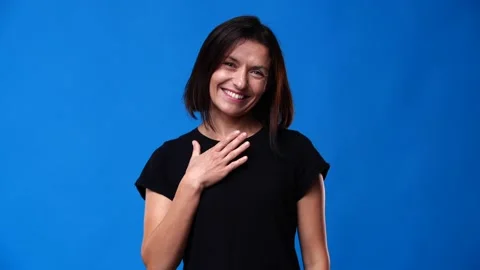 I am very pleased, thank you, the girl s... | Stock Video | Pond5