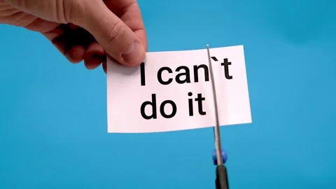 I can do it. Motivation. Blue background... | Stock Video | Pond5