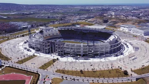 the ibn battouta football stadium in tan... | Stock Video | Pond5