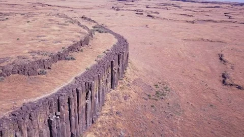 Ice age floods scoured cliff of vertical... | Stock Video | Pond5