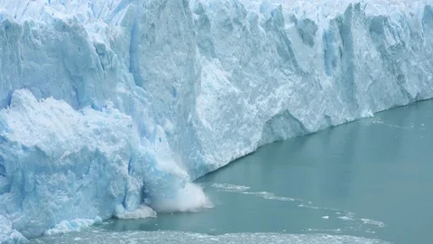 Ice Collapse From Glacier Into Lake. Cli... | Stock Video | Pond5