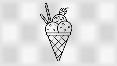 Ice cream animation with alpha channel. ... | Stock Video | Pond5