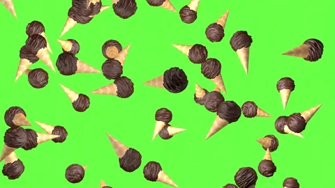 Ice cream cones fall like rain. On a chr... | Stock Video | Pond5