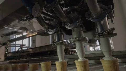 Ice-cream factory. Filling line. Ice cre... | Stock Video | Pond5