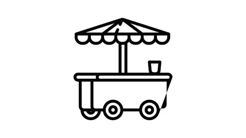 Ice cream kiosk icon animation | Stock Video | Pond5