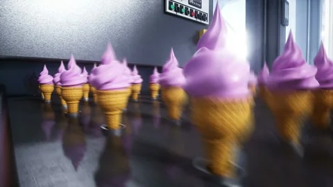 Ice cream production line. Factory. Real... | Stock Video | Pond5