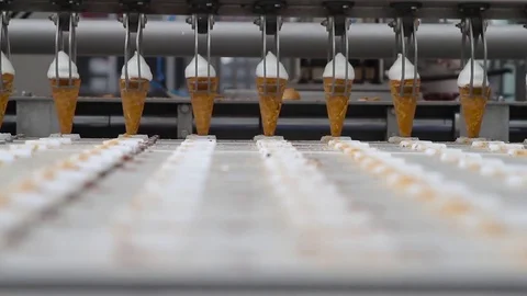 Ice cream production line. | Stock Video | Pond5