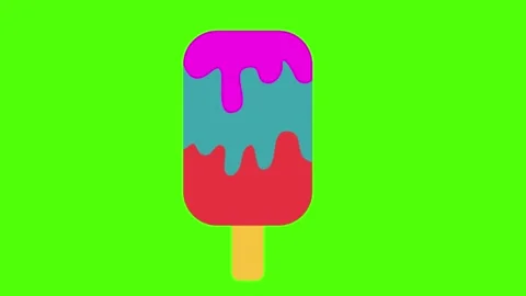 Ice cream on a stick on a green screen b... | Stock Video | Pond5