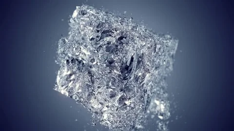 Ice cube explosion in slow motion (cg, a... | Stock Video | Pond5