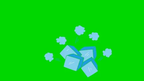 ice Cube hand drawn green screen. floati... | Stock Video | Pond5