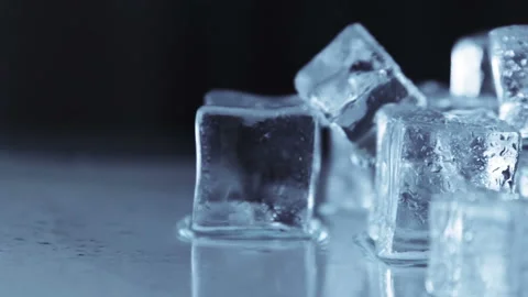 Ice cubes for drinks. Simulate cold ice ... | Stock Video | Pond5